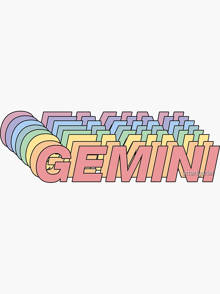 "GEMINI" Sticker for Sale by utterlyariel | Redbubble