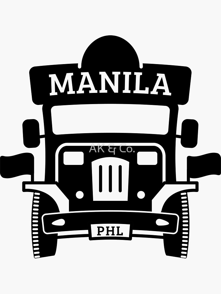 "Jeepney (Black) - Manila Philippines" Sticker for Sale by AKandCo ...