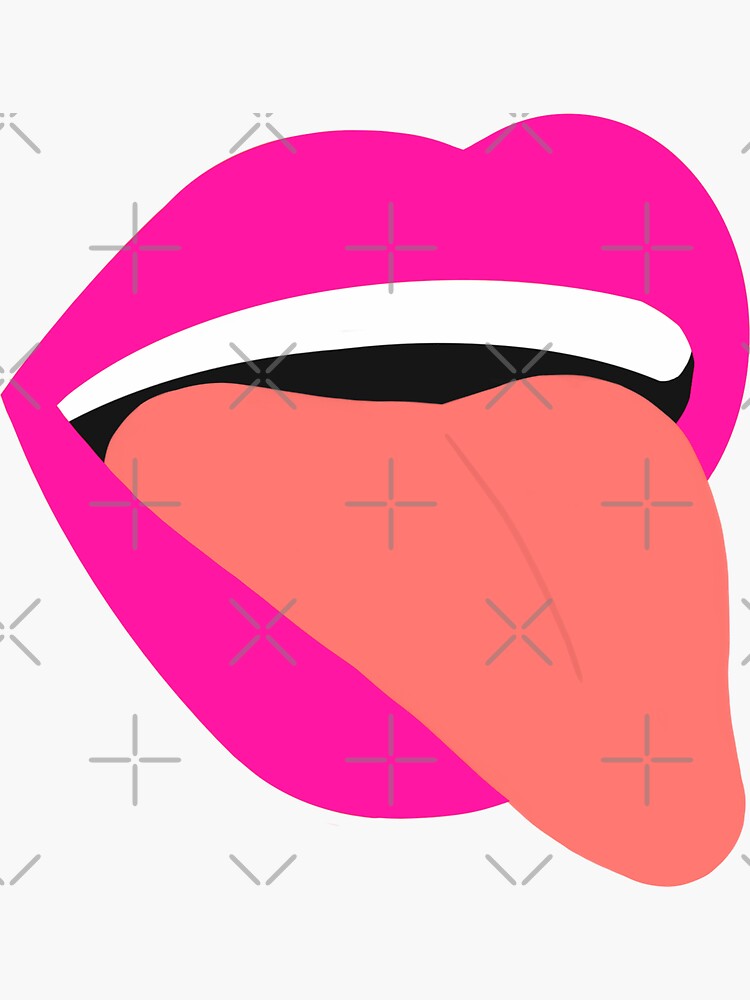 "Pink Lips with Tongue Out" Sticker for Sale by ShiyaDigital | Redbubble