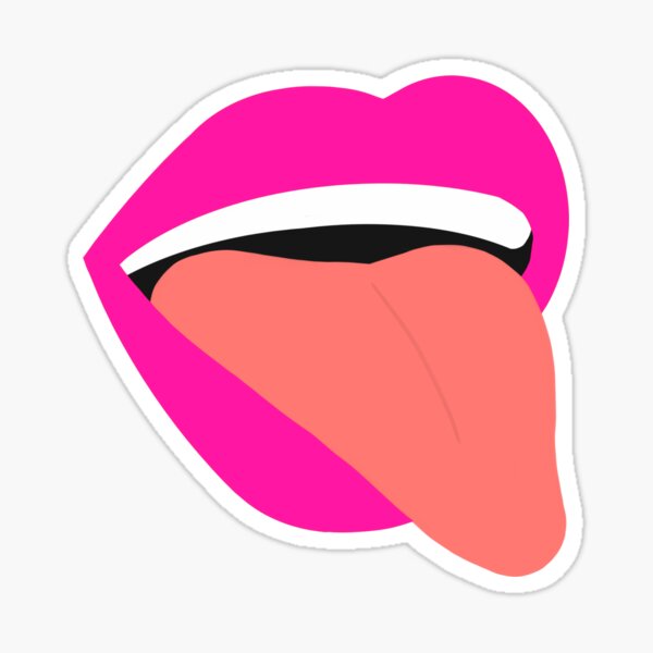 "Pink Lips with Tongue Out" Sticker for Sale by ShiyaDigital | Redbubble