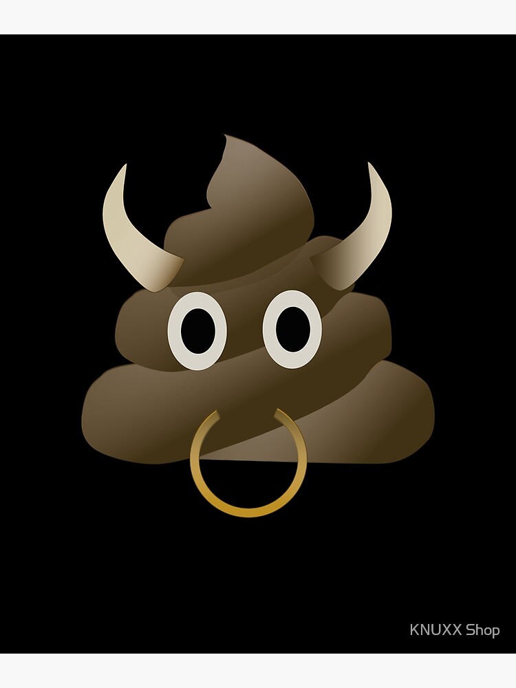 "Bull Crap Poop Emoji Funny Visual Pun Animals" Poster by zot717 ...