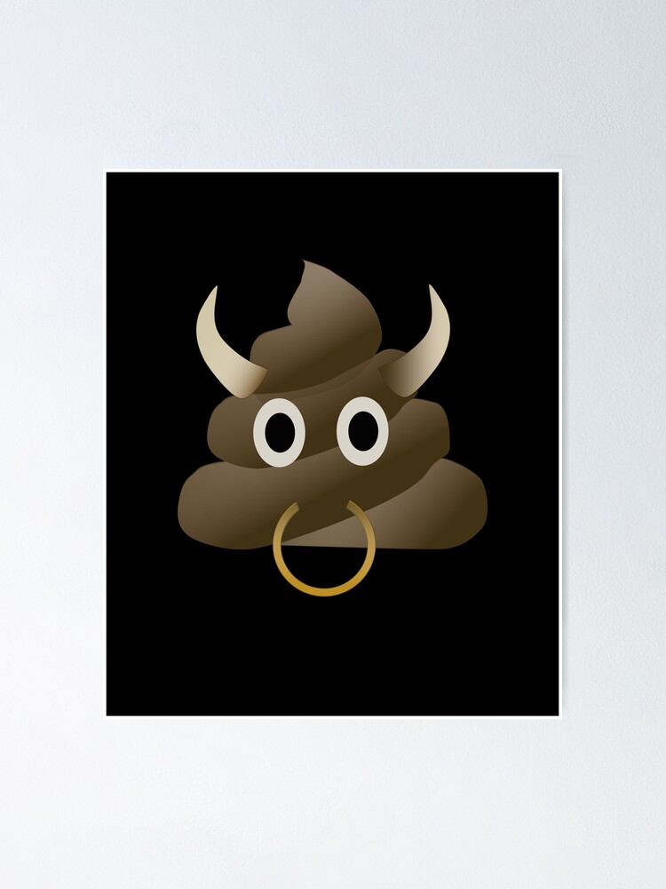 "Bull Crap Poop Emoji Funny Visual Pun Animals" Poster by zot717 ...