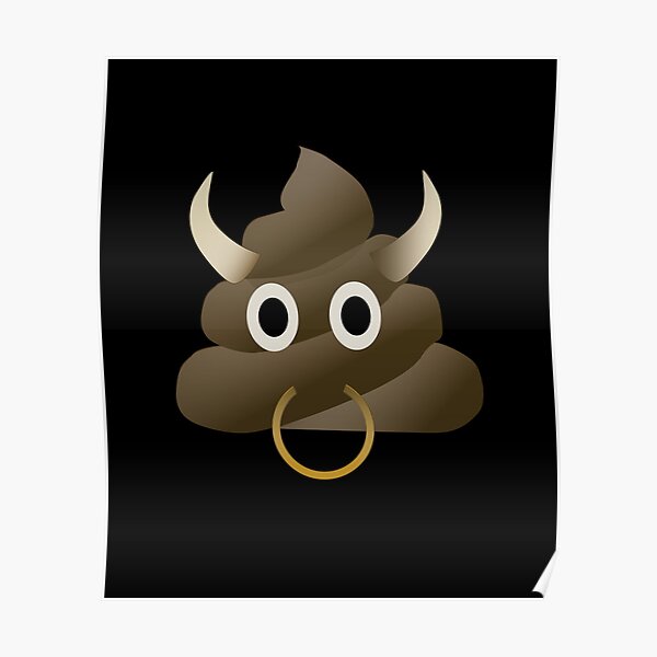 "Bull Crap Poop Emoji Funny Visual Pun Animals" Poster by zot717 ...