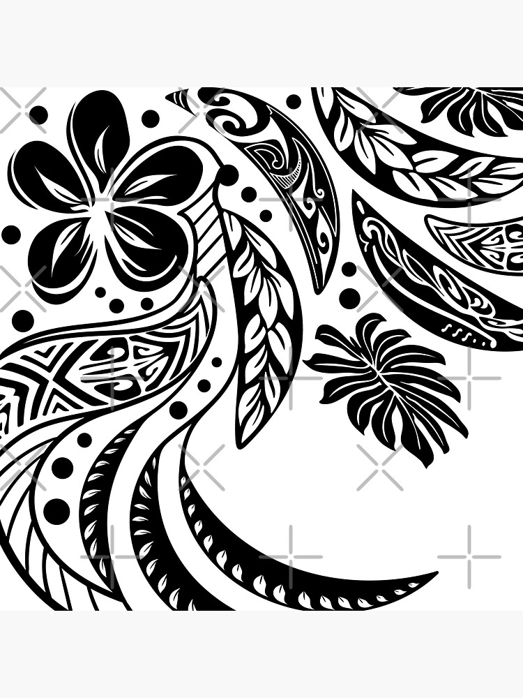 "Polynesian Tribal Black And White " Sticker by sunnthreads | Redbubble