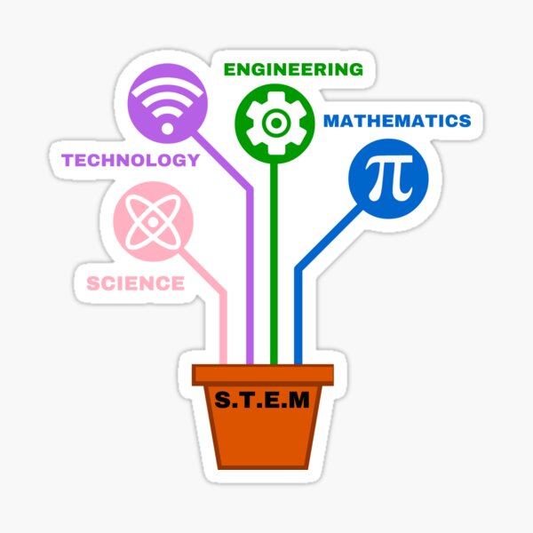 "STEM t-shirt - Science Technology Engineering Math(COLOR)" Sticker for ...
