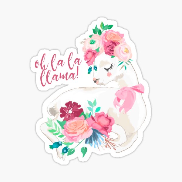 "Oh La La Llama" Sticker by Amanda-Lakey | Redbubble