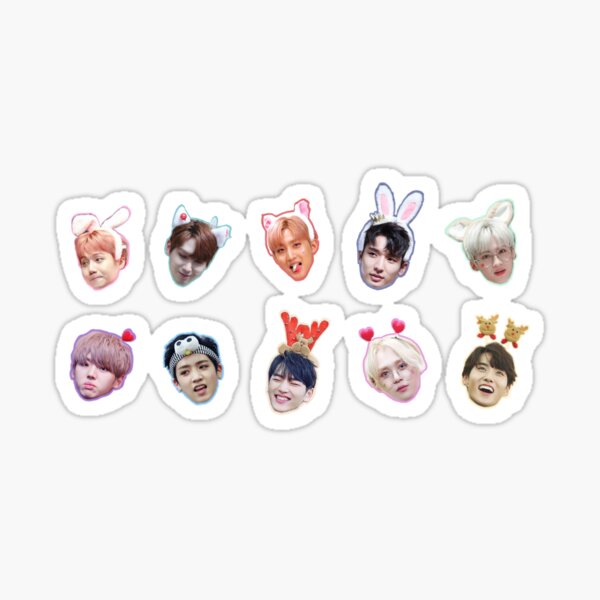 "Pentagon feat. Cute Head Accessories" Sticker for Sale by bbchanggu ...