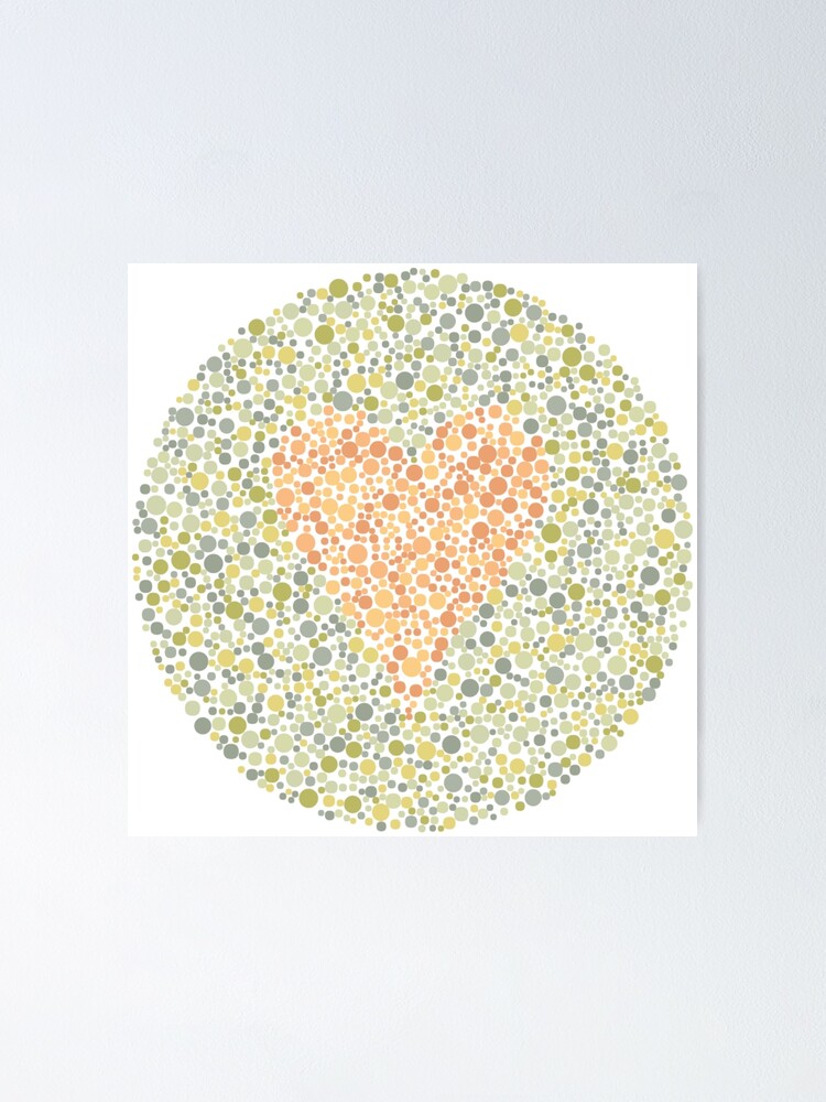 Póster «Love Heart Color Blind Test» de Logo-A-GoGo | Redbubble