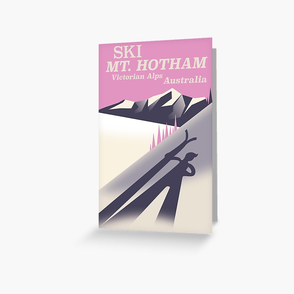 "Mt. Hotham Victoria Alps Ski poster" Greeting Card by vectorwebstore ...