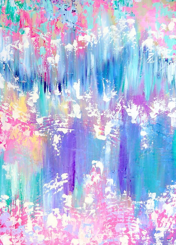 "Blue and pink abstract" by cathyartist | Redbubble