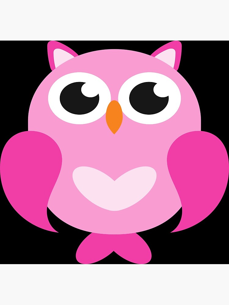 Lindo Dibujo Animado De Búho Rosa