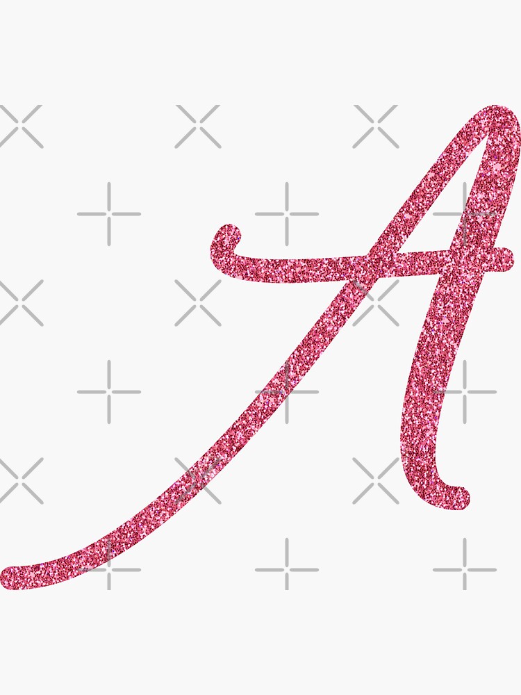 "Pink Glitter Letter "A"" Sticker for Sale by QthePhotog | Redbubble