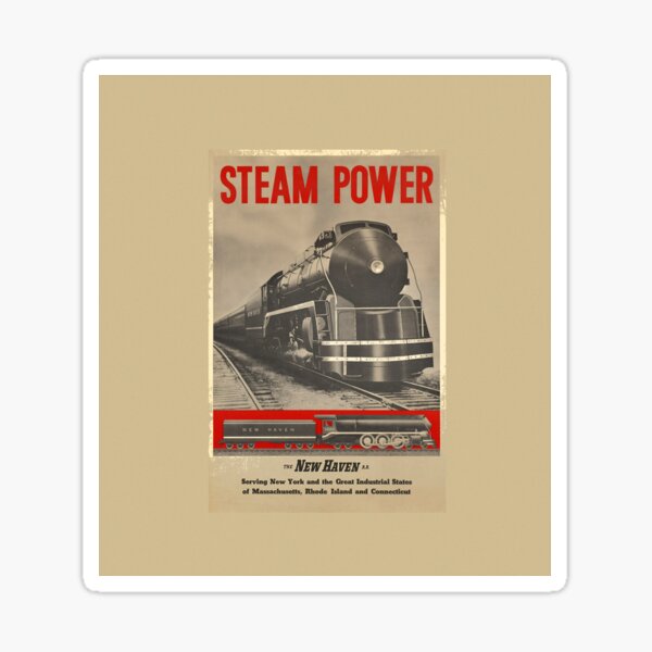"Steam Power Vintage Train" Sticker by hypnotzd | Redbubble
