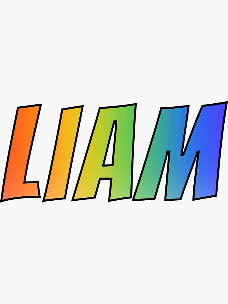""LIAM" First Name Rainbow Gradient Pattern" Sticker by aponx | Redbubble
