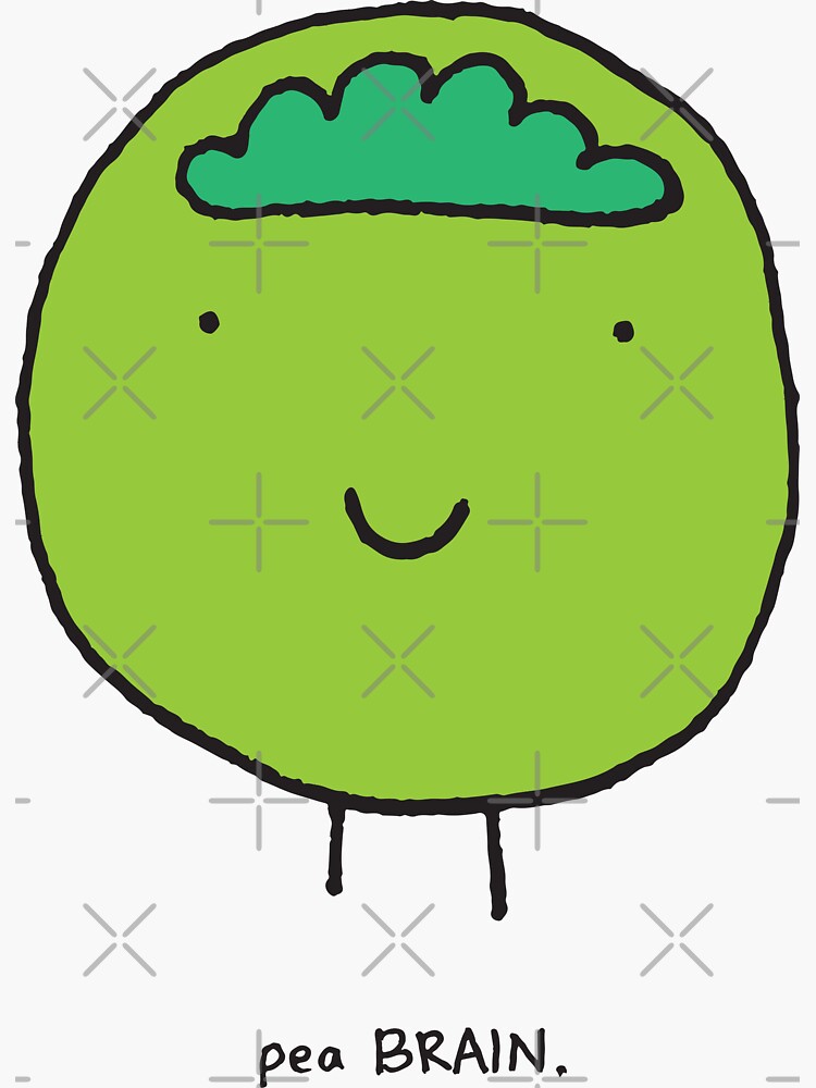 "Pea Brain - Cute Doodle" Sticker for Sale by emmafeneley | Redbubble