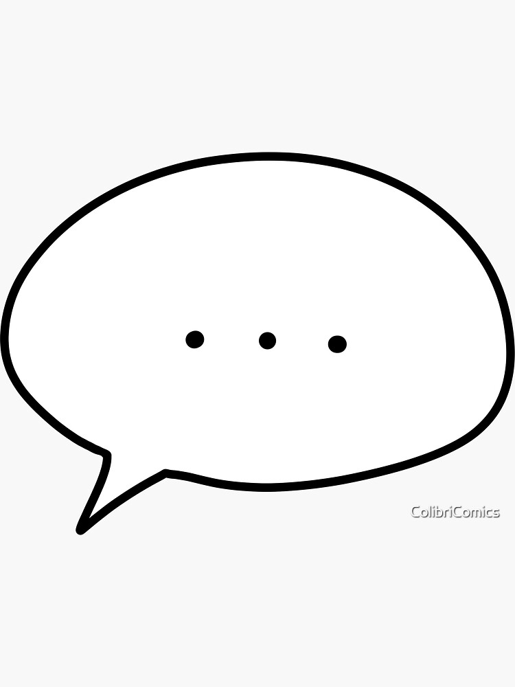 "Speech bubble with dots" Sticker for Sale by ColibriComics | Redbubble