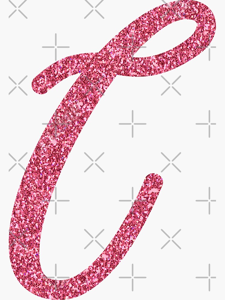 "Pink Glitter Letter "C"" Sticker for Sale by QthePhotog | Redbubble