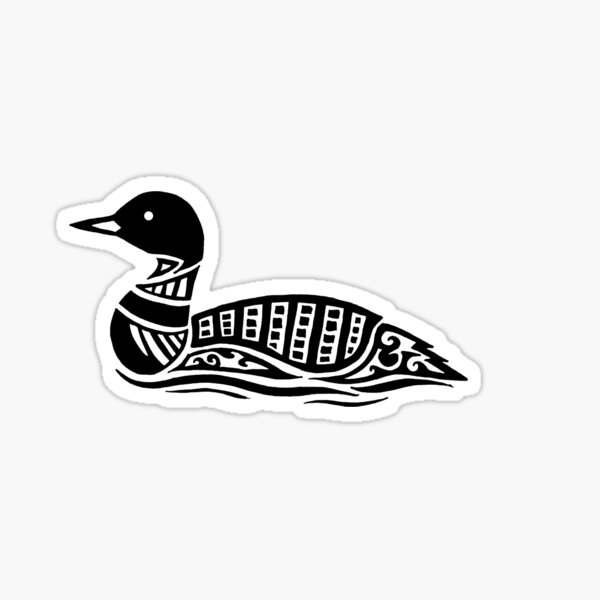 "Common Loon Tribal Design " Sticker by KitayamaDesigns | Redbubble