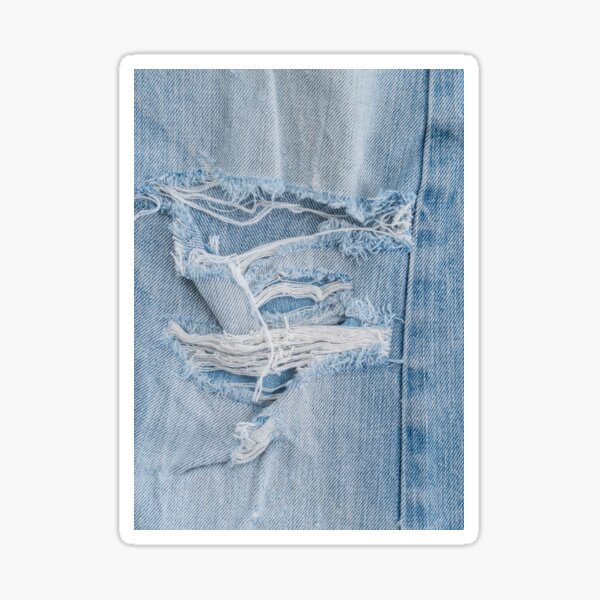 "Torn Jeans | DENIM - CLOTH - TEXTILES" Sticker for Sale by mcaussieb ...
