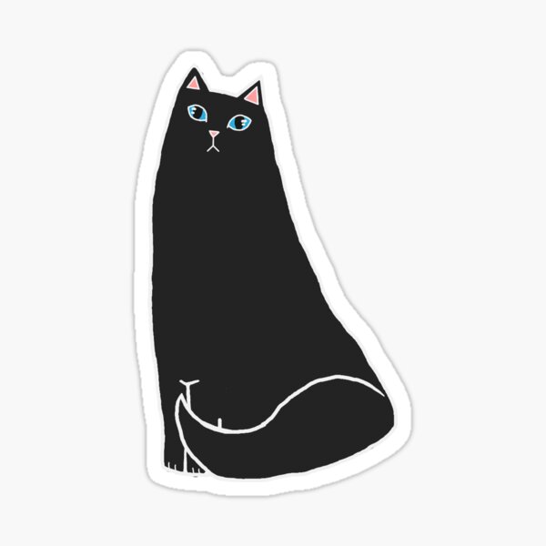 "Sitting Kitty - Black Fur" Sticker for Sale by JulianGreystok | Redbubble