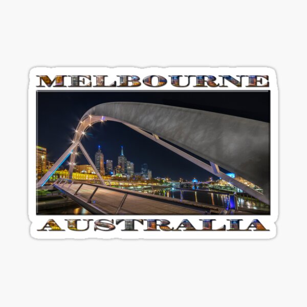 "Southgate Bridge At Night (wide poster edition on white)" Sticker for ...