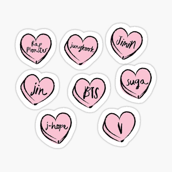 "bts heart" Sticker for Sale by loganjarrett | Redbubble