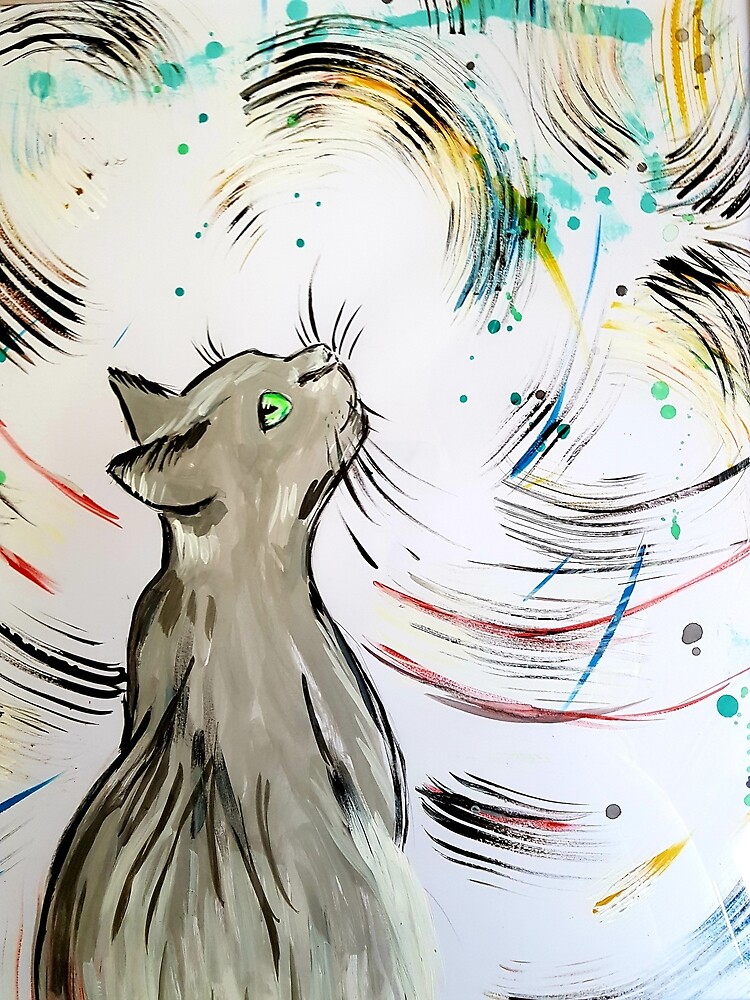 "Curiosity thrilled the cat" Art Print by Art-by-elda | Redbubble