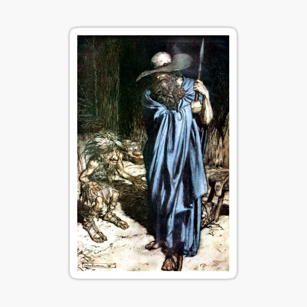 "Odin in disguise -Arthur Rackham" Sticker for Sale by forgottenbeauty ...