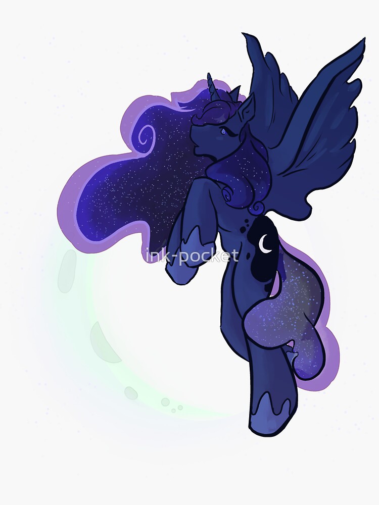 "princess luna " Sticker for Sale by ink-pocket | Redbubble