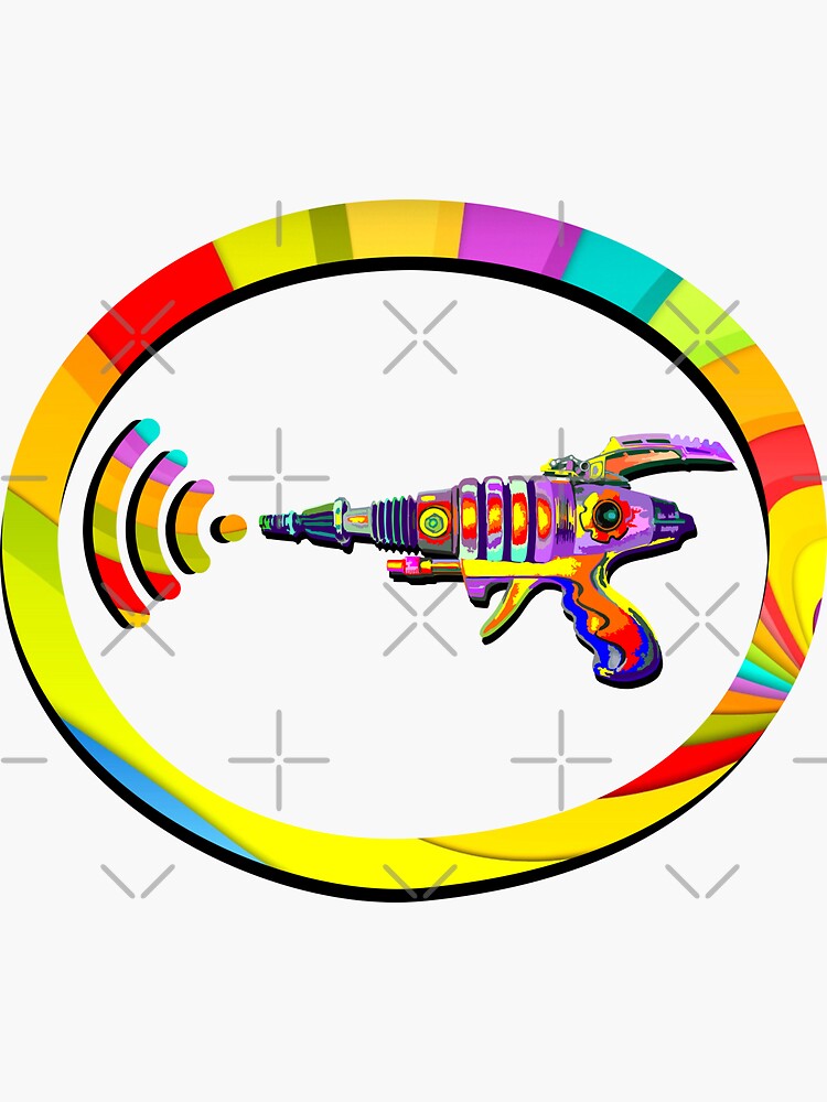 "Rainbow - Raygun Circular" Sticker by GR8DZINE | Redbubble