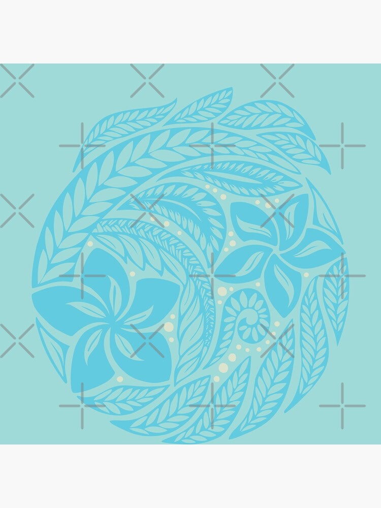 "Polynesian floral light blue tattoo design" Poster for Sale by Ayelet ...