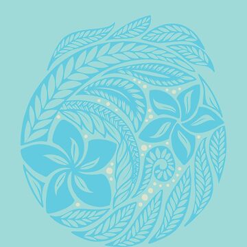 "Polynesian floral light blue tattoo design" Poster for Sale by Ayelet ...
