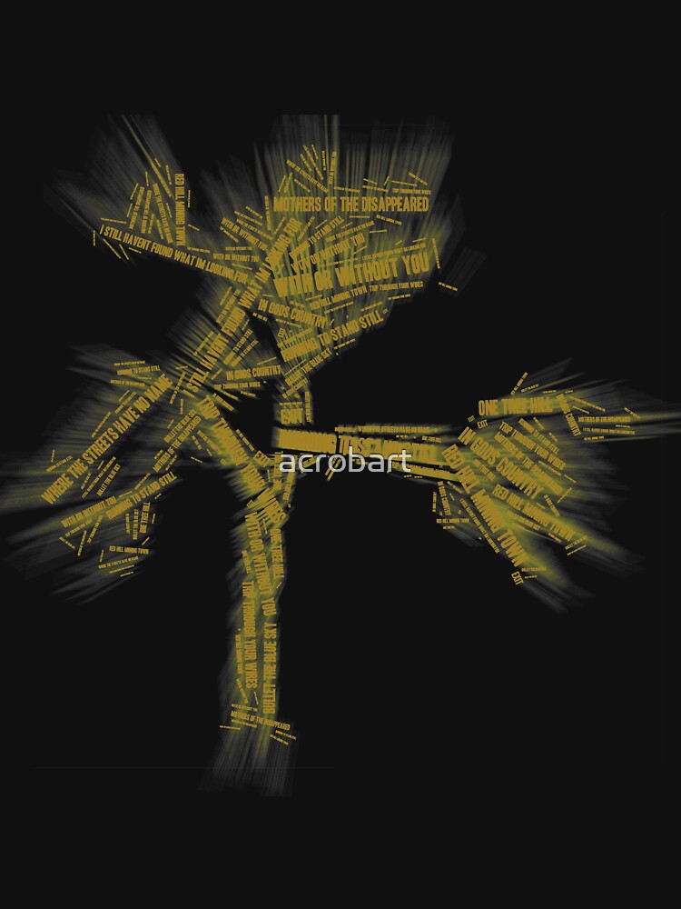 "u2 joshua tree tracklist" T-shirt for Sale by acrobart | Redbubble ...