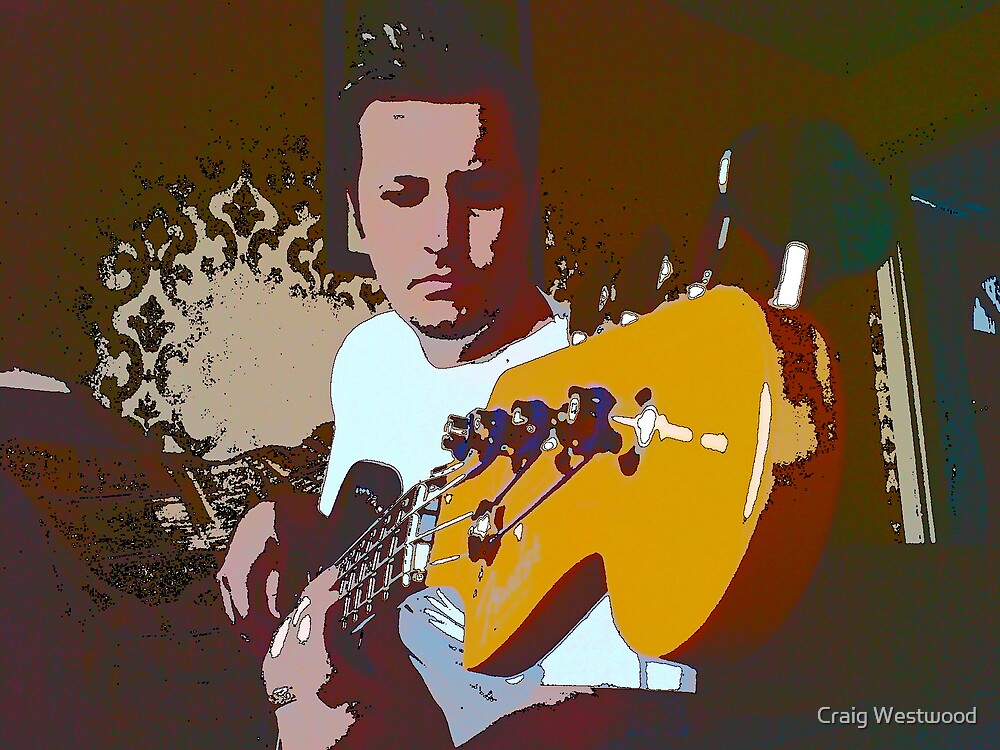 "Cartoon bass player" by Craig Westwood | Redbubble