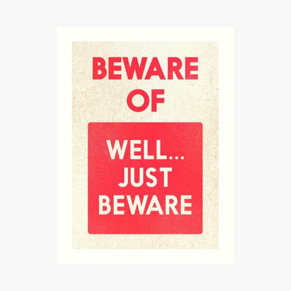 "Beware of well just beware, vintage art print, gift ideas for him, man ...