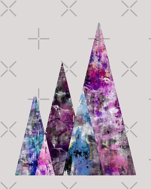 "Geometry art, abstract art, triangle, mountain" by Rosaliartbook ...
