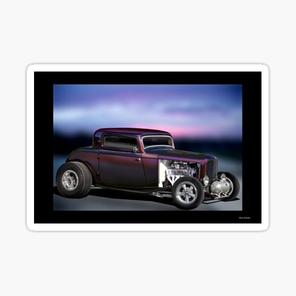 "1932 Ford Three-Window Coupe" Sticker by DaveKoontz | Redbubble