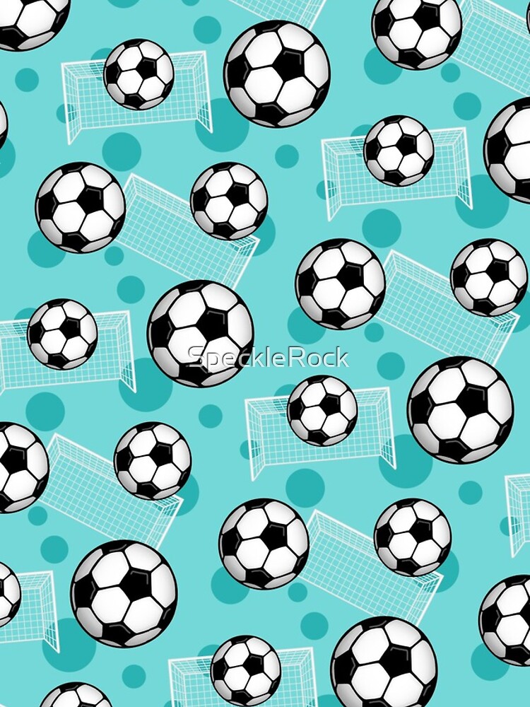 "Soccer Ball and Goal Teal Pattern - Teal Soccer" iPhone Case for Sale ...