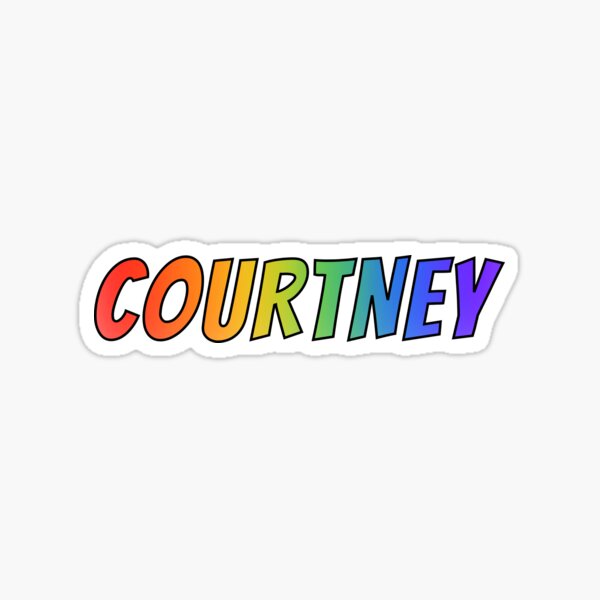 ""COURTNEY" First Name Rainbow Gradient Pattern" Sticker by aponx ...