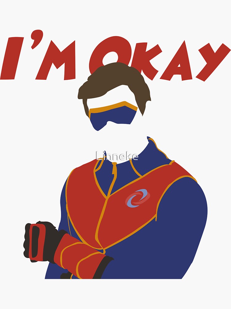 "Captain Man Silhouette - I'm Okay" Sticker for Sale by Linneke | Redbubble