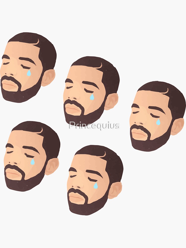 "Crying Drake" Sticker by Princequius | Redbubble