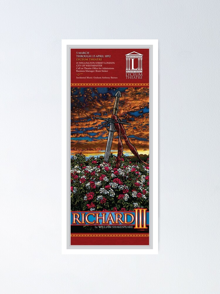 "RICHARD III - WILLIAM SHAKESPEARE - LYCEUM FAUX THEATRE POSTERS ...