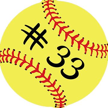 "Softball Player Jersey No 33 Back Number #33 Ball Sport Sticker Gift ...