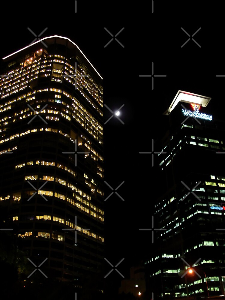 "Perth Towers and Full Moon on a Slightly Foggy Night" by Sandra Chung ...