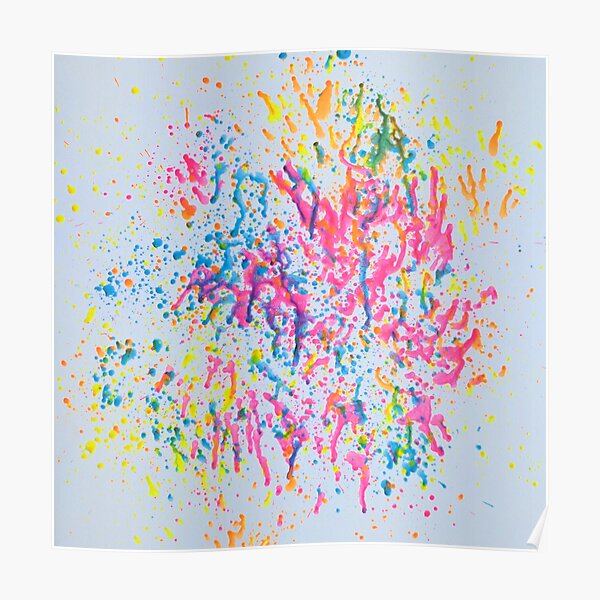 "Neon Crayon Splatter" Poster for Sale by joshlabaw | Redbubble