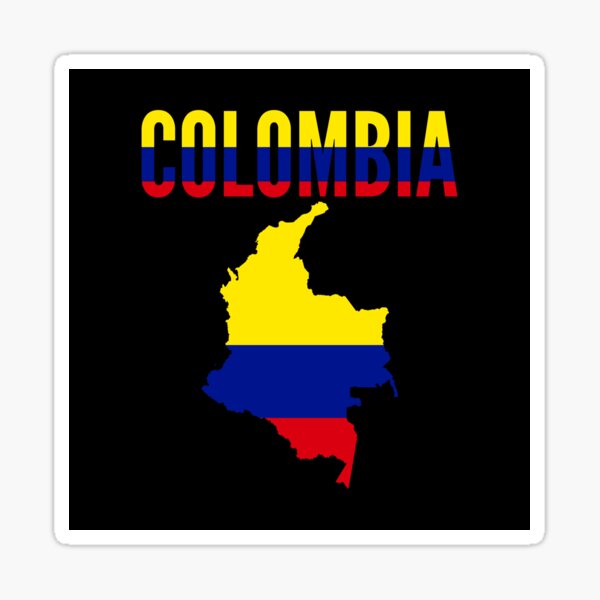 "Colombian Gift - Colombia Map Country Flag" Sticker for Sale by FDST ...