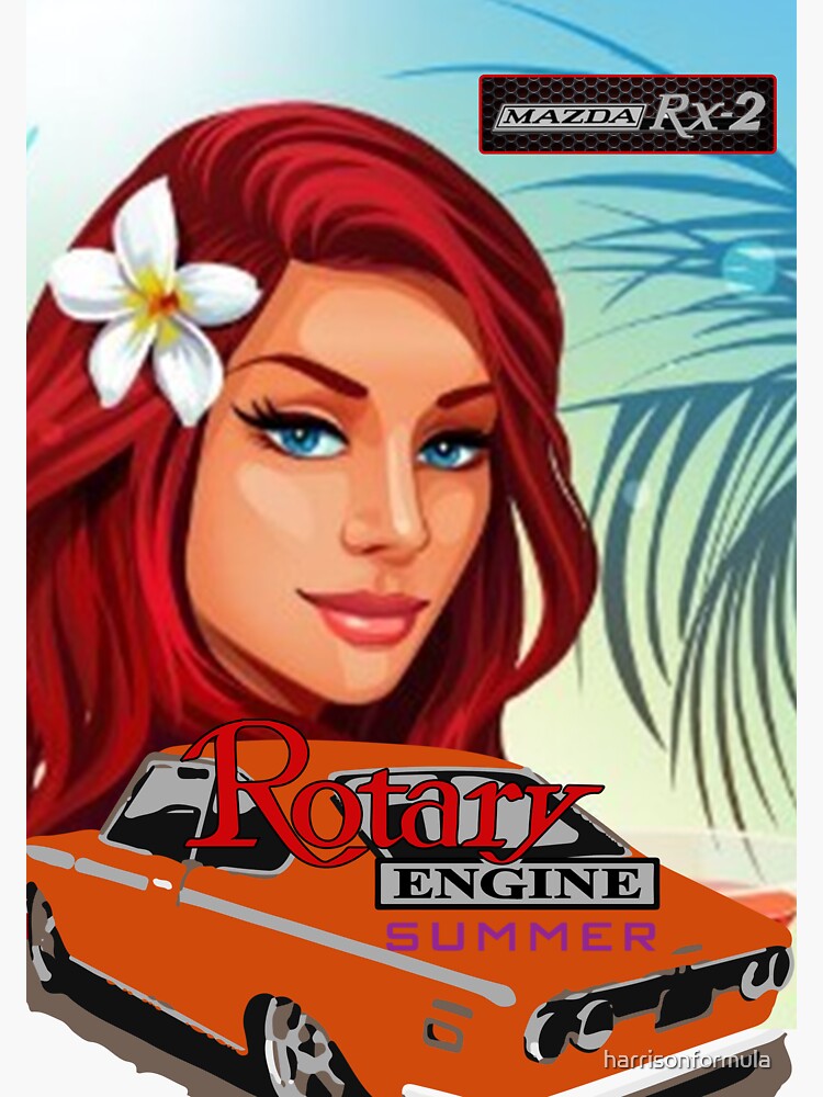"Mazda RX2 Rotary Summer" Sticker by harrisonformula | Redbubble
