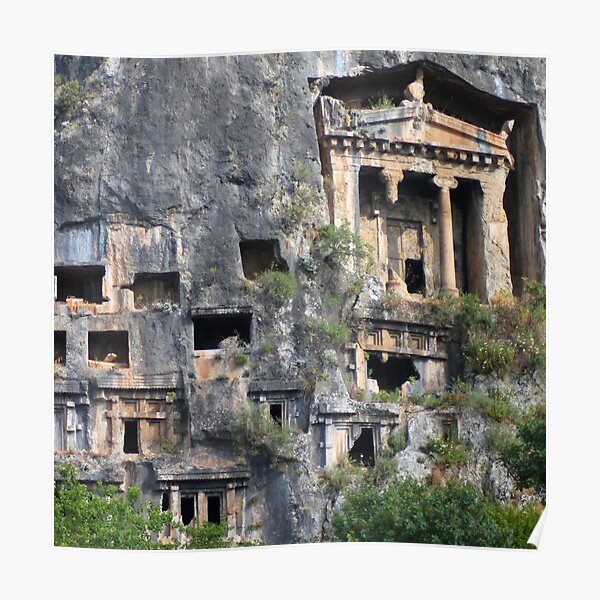 "Rock Tombs Photograph Fethiye" Poster by taiche | Redbubble