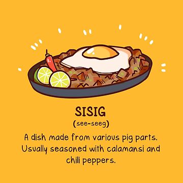 "BnW: Sisig" Sticker for Sale by Oletarts | Redbubble
