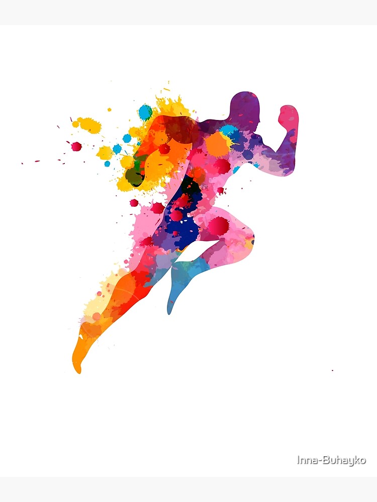 "Colorful Running Man T-Shirt" Poster for Sale by Inna-Buhayko | Redbubble
